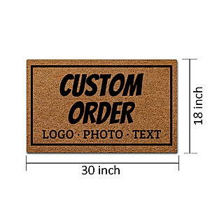 Custom Funny Welcome Doormat Personalized Logo Photo Text Door Mats Decorative Entrance Floor Mat Non-Slip Rubber Indoor Outdoor Rug Housewarming Gifts 23.6" x 15.7"