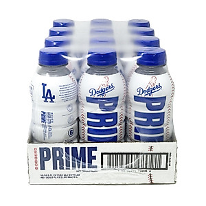 Prime Sports Drink Special Edition EXCLUSIVE Dodgers 12 pack (case) of 16.9FL oz Hydration Beverage. With ClubGoods sticker.