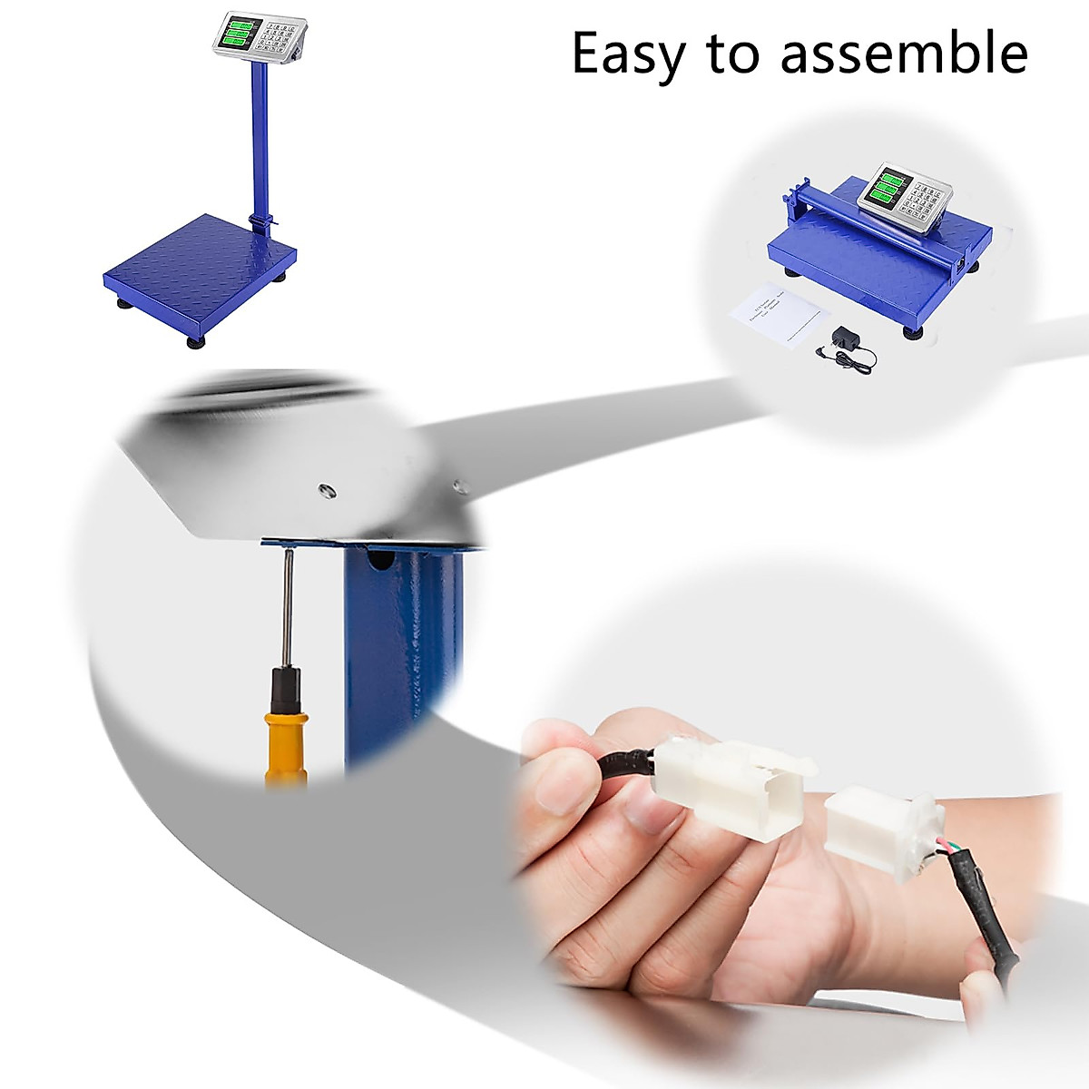 TUFFIOM 661lbs Electronic Digital Platform Scale,Heavy Duty Blue Folding Floor Scales,High-Definition LCD Display,Perfect for Mailing Luggage Shipping Package Price