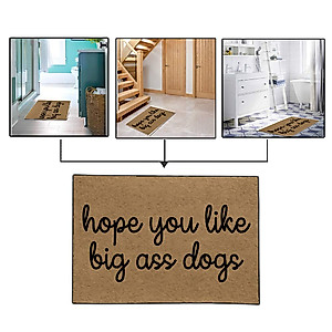 So Hot Funny Door mat Custom Indoor Hope You Like Big Ass Dogs 23.6x15.6 Inch Home and Office Decorative Entry Rug Garden/Kitchen/Bedroom Mat Non-Slip Rubber