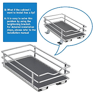 OCG Pull Out Spice Rack Organizer（6.3" W x 10.4" D） for Cabinet, Slide Out Seasoning Organizer Fits Spices, Sauces, Cans etc
