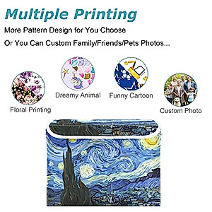 CaTaKu Large Fabric Storage Bins With Lids, Van Gogh The Starry Night Storage Boxes With Handles for Organizing Clothes, Collapsible Storage Cube Bins Baskets for Shelves