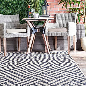 nuLOOM Charter Homely Herringbone Indoor/Outdoor Area Rug, 6' 7" x 9', Grey