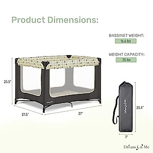 Dream On Me Zodiak Portable Playard in Grey, Lightweight, Packable and Easy Setup Baby Playard, Breathable Mesh Sides and Soft Fabric - Comes with a Removable Padded Mat