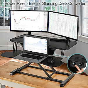 VERSADESK® PowerRiser 32 Inch Electric Standing Desk Converter for Dual ...