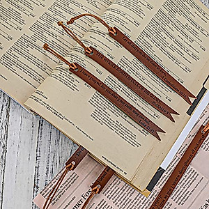 Prasacco 12 Pcs Leather Bible Bookmarks Christian Bookmarks Religious Bookmarks Inspirational Bible Verse Bookmarks for Men Women Church Gifts