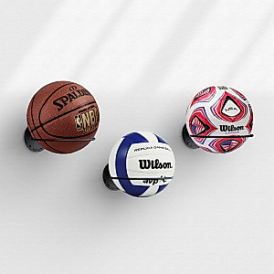 Suchek Steel Ball Holder Wall Mount, Display Rack Storage for Soccer, Basketball, Volleyball (2 Pieces)