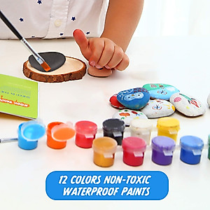 Jar Melo Rock Painting Kits for Kids; Non-Toxic; Hide and Seek Rock ; Creative Rock Art; Paint Rocks; Arts and Crafts Kits for Kids Ages 4-8,Halloween Craft Kit