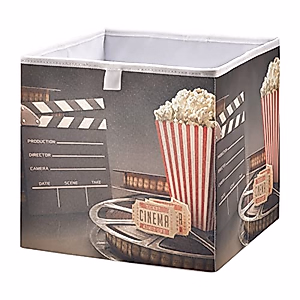 Kigai Movie Theater Popcorn Bow Storage Box, Foldable Storage Bins, Decorative Closet Organizer Storage Boxes for Home