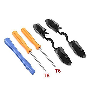 6PCS New Replacement Bumpers Triggers LB RB Buttons with T6 T8 Screwdrivers for Xbox One Elite Edition Controller 3.5mm Jack-Black