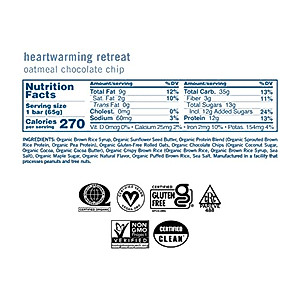 GoMacro MacroBar Organic Vegan Protein Bars - Oatmeal Chocolate Chip (2.3 Ounce Bars, 12 Count)