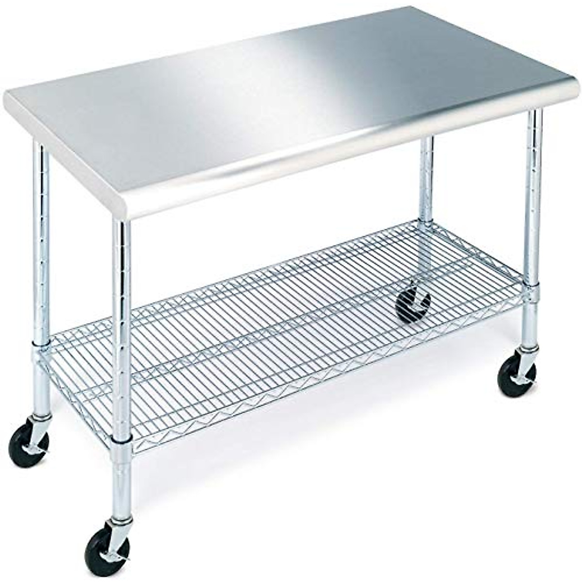 Seville Classics Crafted Steel Replacement Utility Parts Office, Kitchen, Warehouse, Garage Wheel with Metallic (4 x 1. inches /1 x 2 inches, 1 inches Offset)