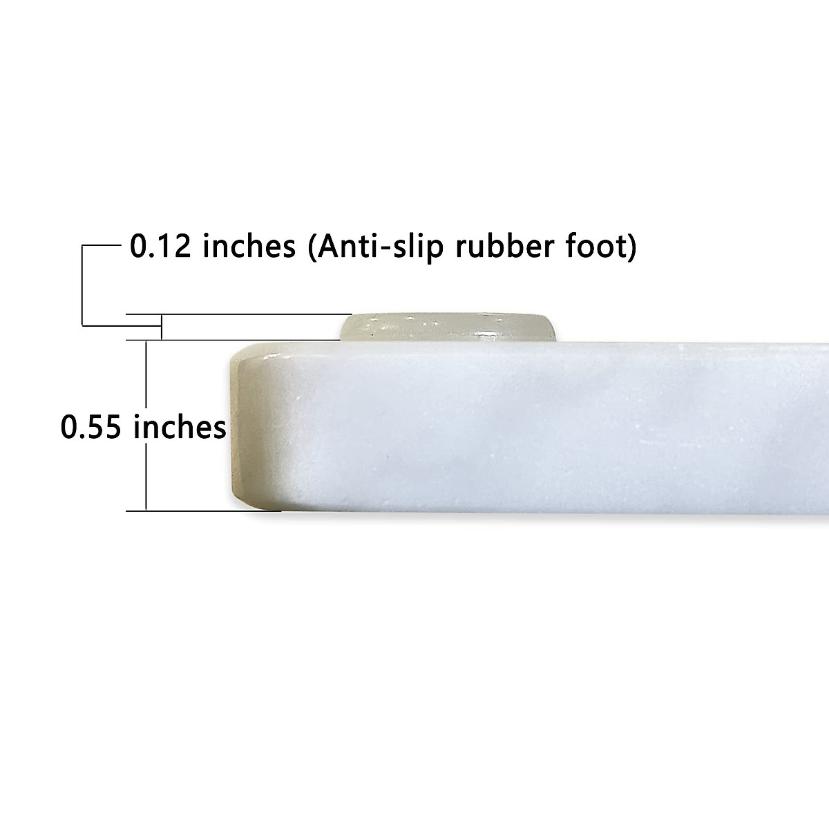 Yew & Tulip Carrara White 16” x 10” Marble Board with Non-Slip Rubber Feet - Dough Pastry and Cutting Board