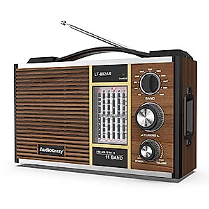 Portable Shortwave Radio AM/FM/SW1-9 Radio Transistor Radio AC or Battery Operated with Best Reception Big Speaker and Precise Tuning Knob with 3.5mm Earphone Jack