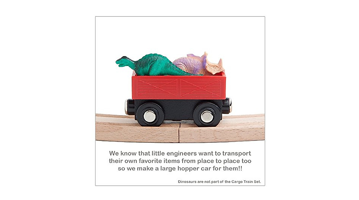 Orbrium Toys 5 Cargo Train Car Set for Wooden Railway Fits Thomas The ...