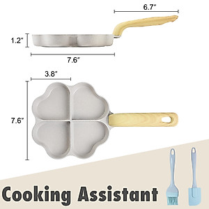 Caannasweis 4-Cup Nonstick Egg Frying Pan, Healthy Granite Omelette Pan Egg Cooker Pan Egg Skillet for Breakfast, Pancake, Plett pan, Crepe Pan