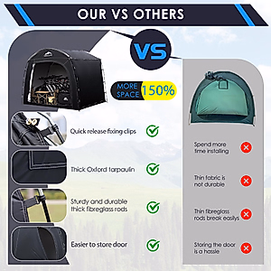 MAIZOA Bike Storage Shed Tent, 98*59*79 Inches Outdoor Portable Storage Tent, Made of 210D Oxford Cloth PU4000mm Waterproof Fabric, Suitable For Storing Bicycles, Motorbikes, Garden Tools, Lawn Mower