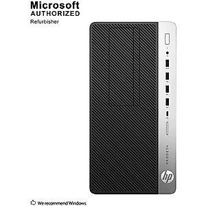 HP EliteDesk 800 G3 Tower Computer PC, Intel Quad Core i5-6500 up to 3.6 GHz, 8G DDR4, 500G, WiFi, Bluetooth, Windows 10 Pro 64 Bit-Supports English/Spanish/French (Renewed)