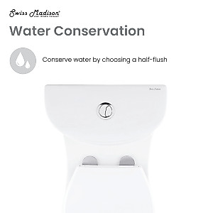Swiss Madison Well Made Forever SM-1T205 Sublime One Piece Elongated Toilet Dual Flush 0.8/1.28 gpf, Glossy White