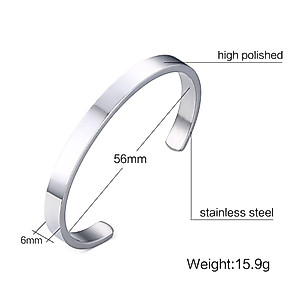 Enni of York Personalized Custom Cuff Bracelets Custom Bracelet for Women Funny Inspirational Gifts for Her Sister to Sister Jewelry Mantra Cuff Bangle