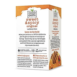 Organic Sweet & Spicy Herbal Caffeine Free Good Earth Teas 18 Tea Bag