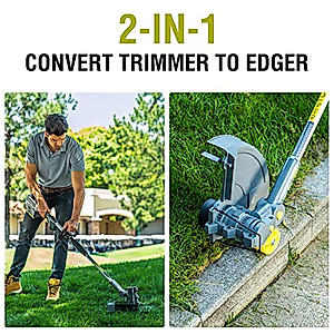 PowerSmart Cordless String Trimmer & Edger, 13-Inch 2-in-1 Height Adjustable Weed Eater, 40V 4.0Ah Battery & Charger Included