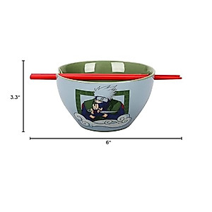Bioworld Naruto Kakashi 20 oz Ramen Bowl With Chopsticks
