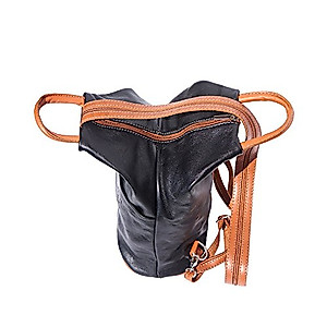 LaGaksta Submedium Italian Leather Backpack Purse Black Leather