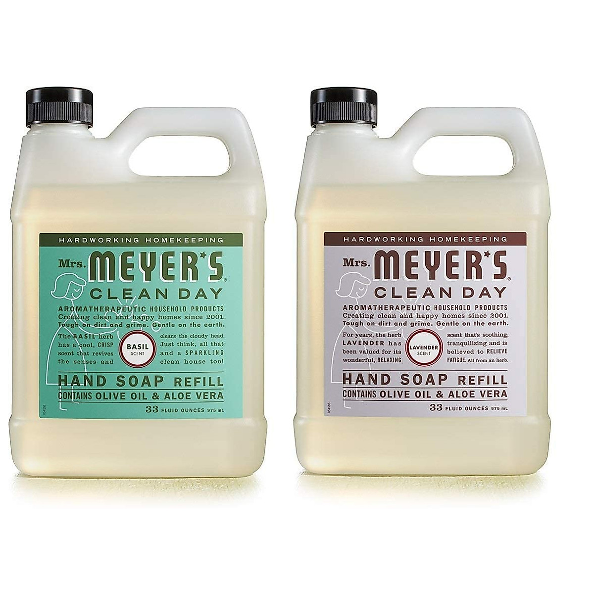 MRS. MEYER'S CLEAN DAY Hand Soap Refill Scent Variety Pack 2 CT (Lavender + Basil)