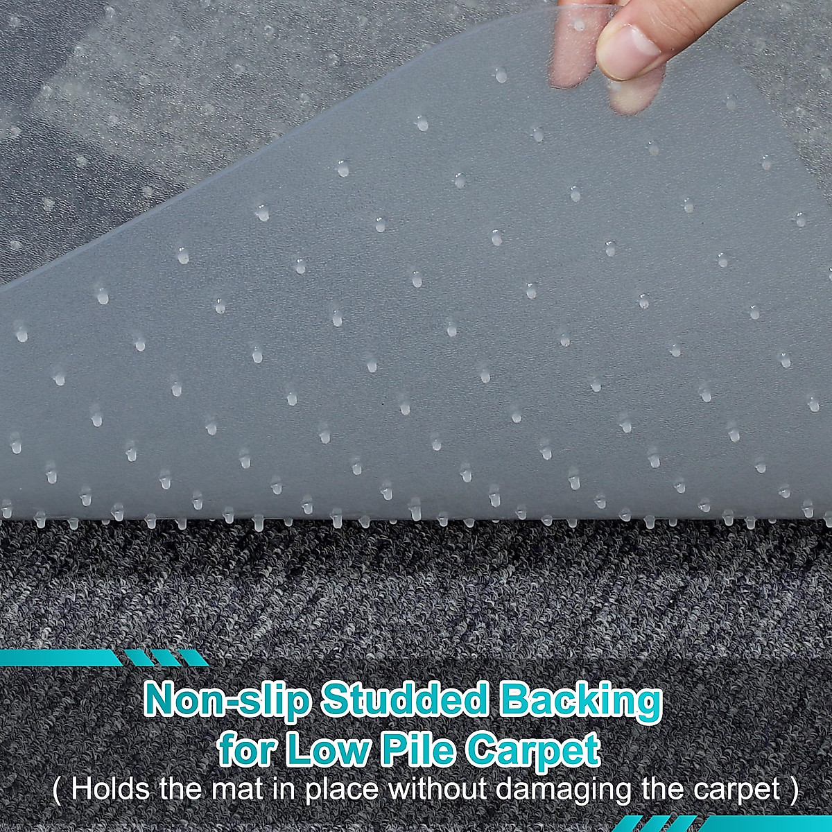 Office Chair Mat for Carpeted Floors, 30'' x 48'' Clear Computer Desk Chair Mat for Low and No Pile Carpeted Floors, Thick and Sturdy Carpet Protector, Easy Glide and Flat Without Curling