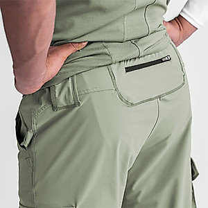 BUUFBODY Sports Pants for Men Slim Fit Soccer Track Pants Thin Athletic Pants Skinny Training Pants with Towel Ring(US001 Green M)