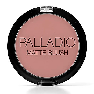Palladio Matte Blush, Brushes onto Cheeks Smoothly, Soft Matte Look and Even Finish, Flawless Velvety Coverage, Effortless Blending Makeup, Flatters the Face, Convenient Compact, Peach Ice