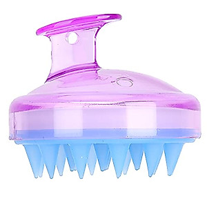 Hair Scalp Massager Shampoo Brush, Round Silicone Scalp Care Exfoliator Brush for Hair Cleaning, Shampoo Brush Massager for All Hair Types of Women, Men(purple)