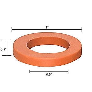 Hourleey Garden Hose Washer Rubber, Heavy Duty Red Rubber Washer Fit All Standard 3/4 Inch Garden Hose Fittings, 50 Packs
