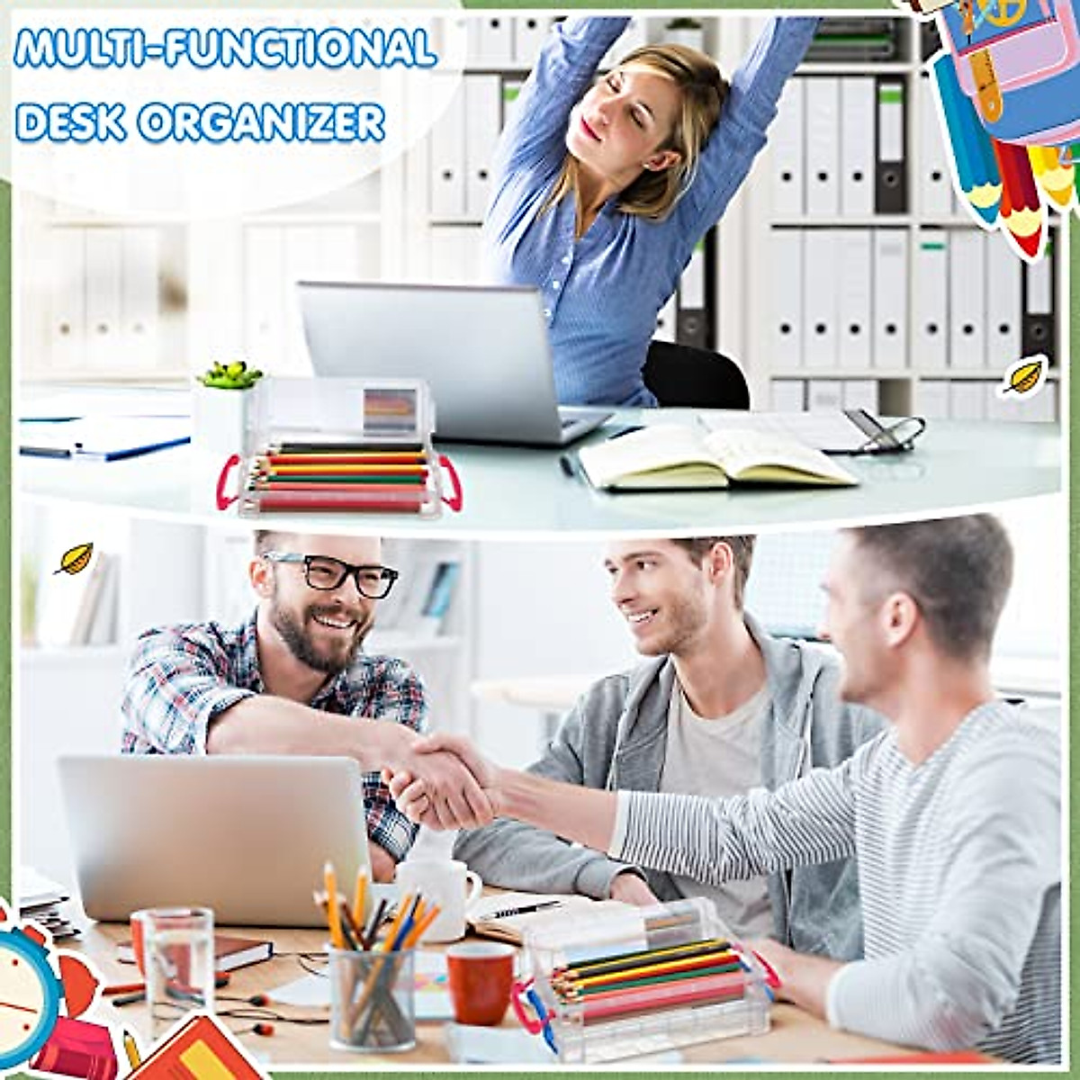 20 Pcs Clear Plastic Pencil Box Large Capacity Pencil Box Stackable Plastic Pencil Case Clear Crayon Organizers and Storage Plastic Pencil Storage for Kids School Drawing Tools Office Storage Supplies