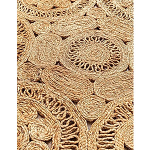 Unique Loom Braided Jute Collection Area Rug (Round 2' 0" x 2' 0", Natural)