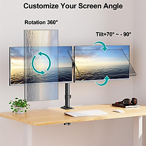 MOUNT PRO Dual Monitor Mount Fits 13-32 Inch/17.6lbs LCD Screen, Computer Monitor Desk Mount, Articulating Monitor Arm, Height Adjustable Monitor Stand for 2 Monitors, VESA Mount 75x75/100x100mm