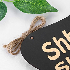 BinaryABC Baby Sleeping Sign ,Baby Do Not Disturb Door Hanger Sign,Baby Room Decorative Wooden Plaques