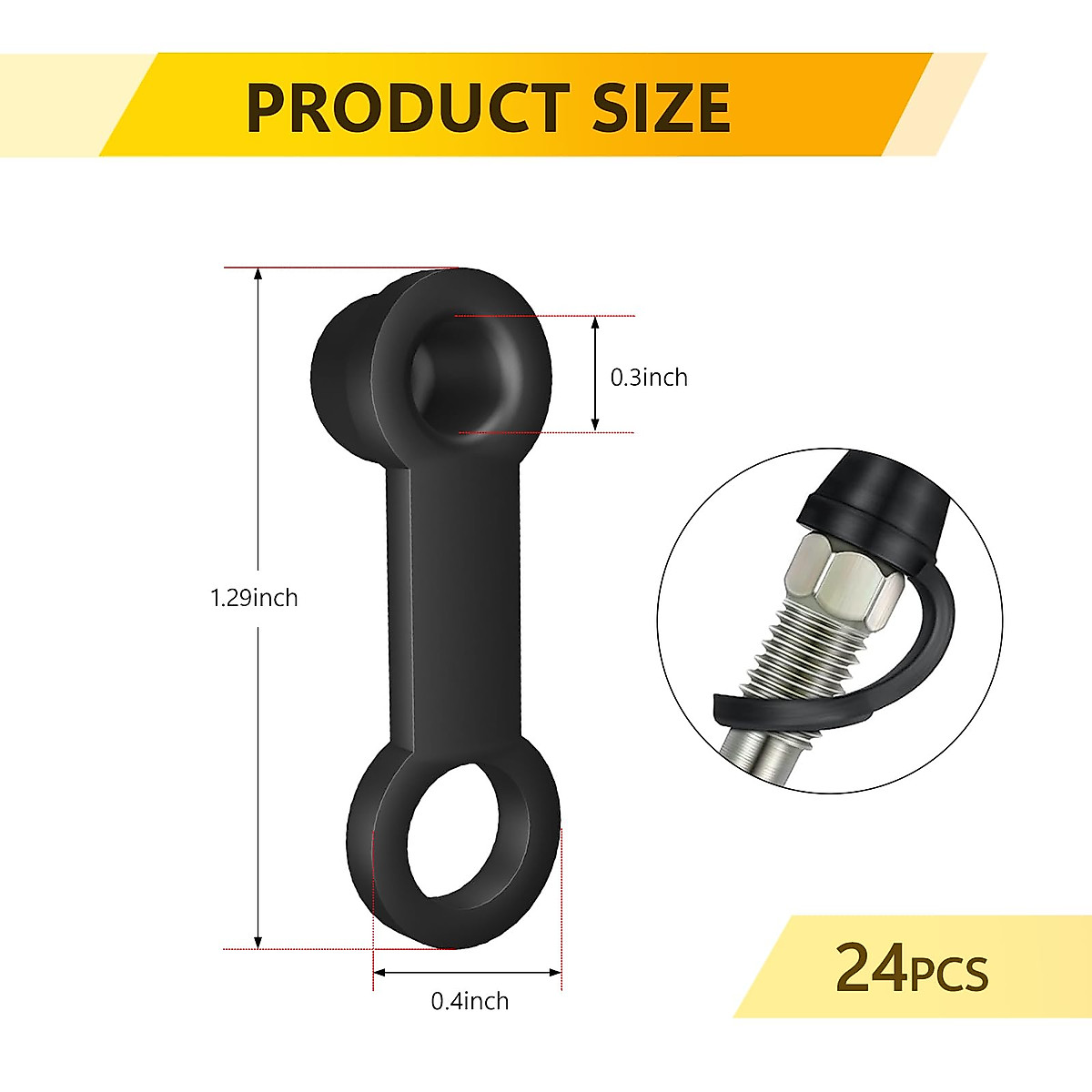 Sodcay 24 PCS Car Bleeder Rubber Caps, 8mm Brake Pump Drain Screw Cap Grease Fitting Dust Cover, High-Performance Brake Filler Bleeder Cap, Universal Accessories for Cars Motorcycles （Black)