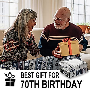 Nuritus 70th Birthday Gifts for Women Men, Best Gifts for 70 Year Old Woman, 70th Birthday Decorations for Women, 1953 Happy 70 Year Old Birthday Gifts for Men Blanket 50"x60"