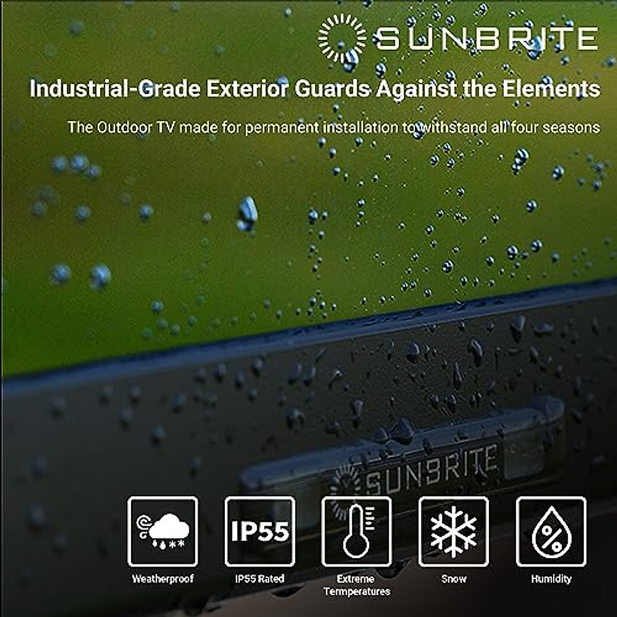 SunBrite 75-Inch Outdoor Television 4K with HDR - Signature 2 Series - for Partial Sun SB-S2-75-4K-BL (75-inch, Black)