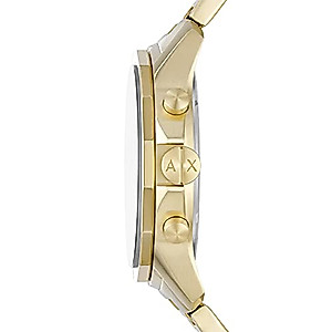 A|X ARMANI EXCHANGE Men's Quartz Watch with Stainless Steel Strap, Gold, 22 (Model: AX1721)