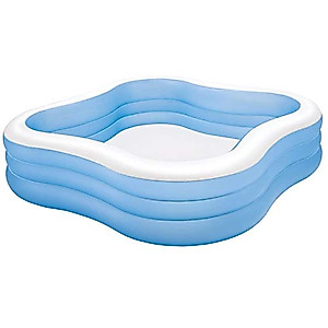 INTEX 57495EP Beach Wave Inflatable Swim Center Pool: 357 Gallon Capacity – 90" x 90" x 22" – Color May Vary