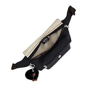 Kipling Womens Women's Arvin Pouch, Waist Strap, Medium Bag, Nylon Travel Pouch, Black Tonal, 6 L x 4.75 H 3.5 D US