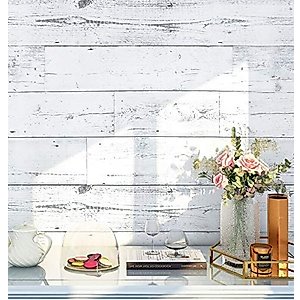 HAOKHOME MR47 Peel and Stick Wood Wallpaper Shiplap Light Grey/White/Blue Distressed Wood Plank Removable Shelf Liner Contact Paper 17.7in x 9.8ft