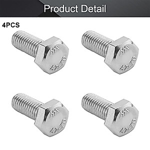 MroMax M8 Left Hand Hex Head Bolt M8-1.25 x 20mm 304 Stainless Steel Reverse Threaded Hex Tap Screw Bolts 4pcs