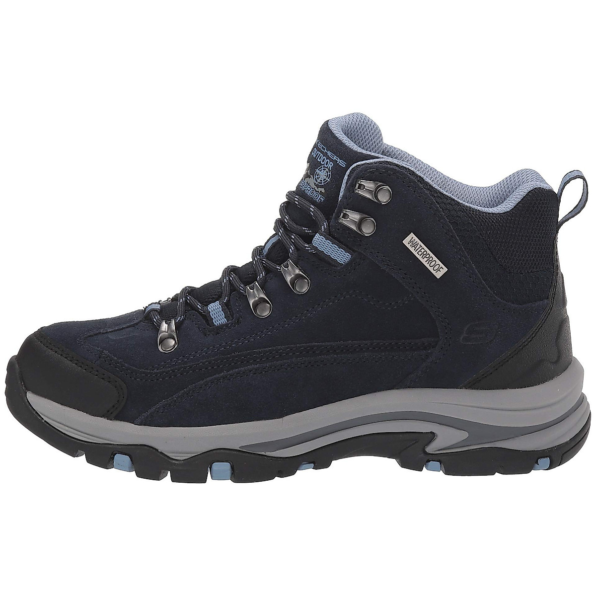 Skechers womens Hiker Hiking Boot, Navy/Grey, 7 US