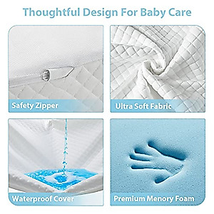 3" Pack n Play Mattresses Pad, Pack and Play Mattress Pad with Waterproof & Removable Cover for Baby Naps Sleep, Memory Foam Playard Playpen mattresses