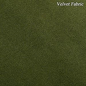 Zesthouse Modern Counter Height Stools, 24'' Natural Rattan Barstools Set of 2, Velvet Kitchen High Chairs with Backs, Mid Century Cantilevered Design Counter Chairs Island Stools, Green