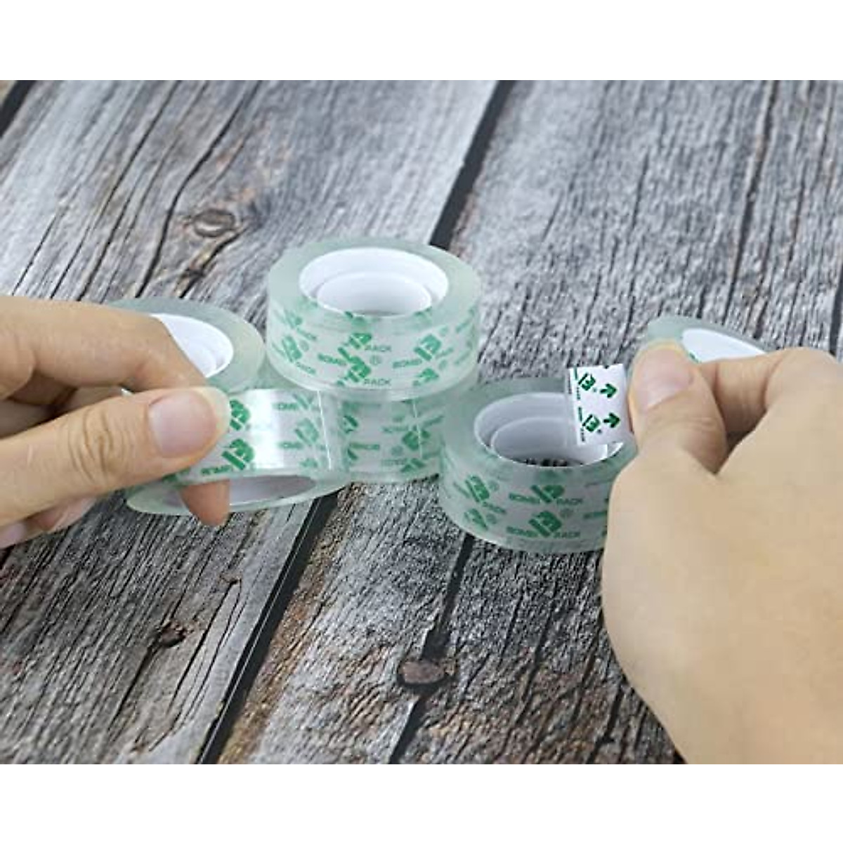 Crystal Clear Transparent Tape Refills Rolls for Dispenser, 24 Rolls Value Pack, 3/4 in x 1000 in,1 inch Core, Gift Wrapping Tape for Office, School and Home, BOMEI PACK